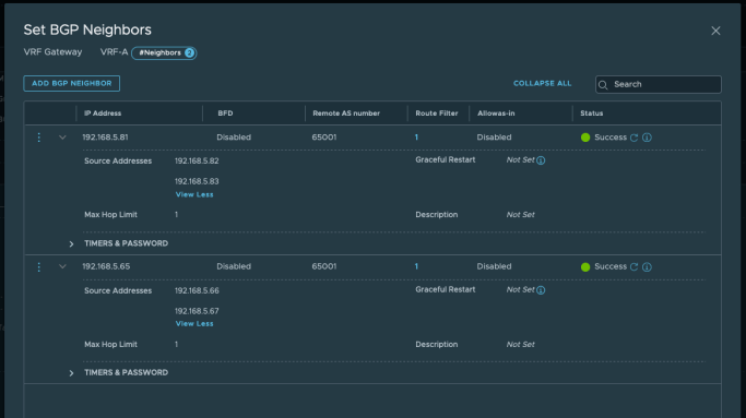NSX-T VRF Gateway – Networking & Security