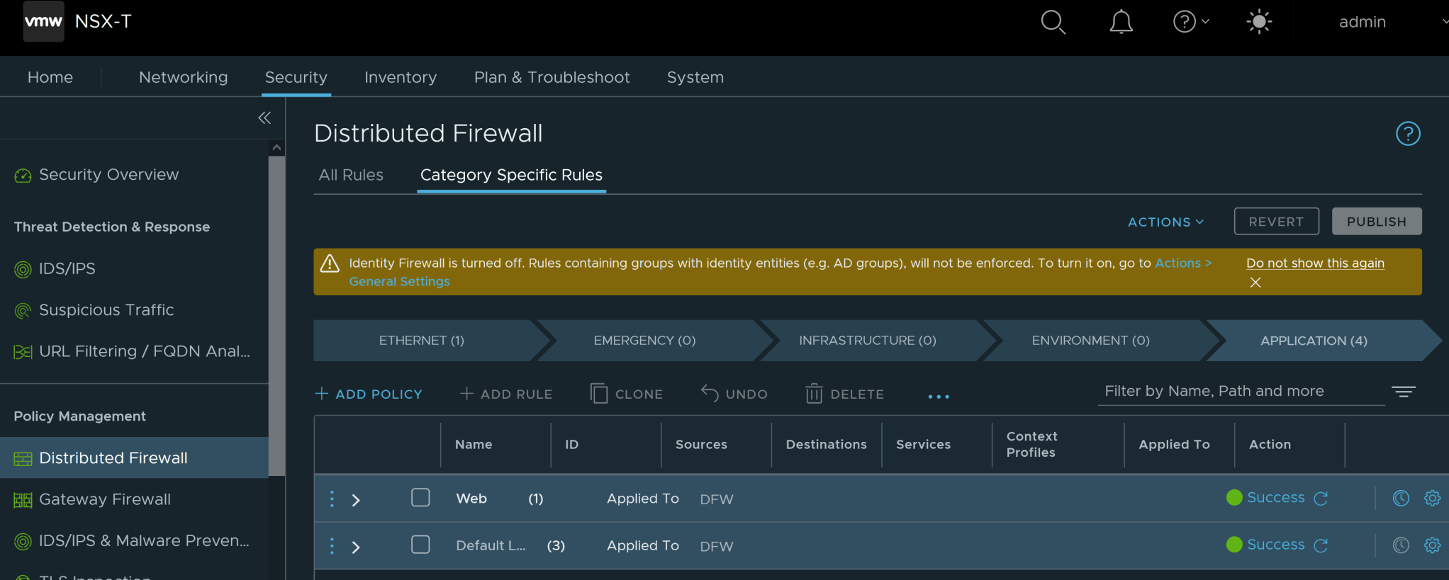 VMware NSX Distributed Firewall – Networking & Security