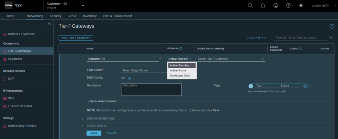Multi-tenancy in VMware NSX – Networking & Security