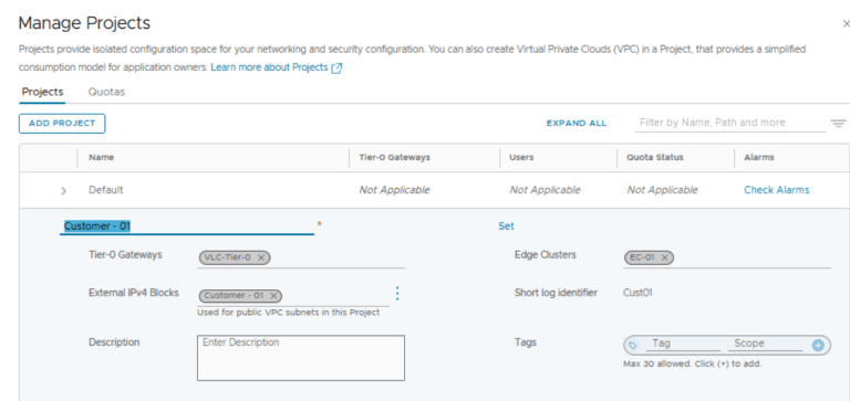 Multi-tenancy in VMware NSX – Networking & Security